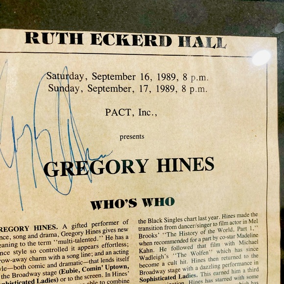 Other | Gregory Hines Autograph | Poshmark